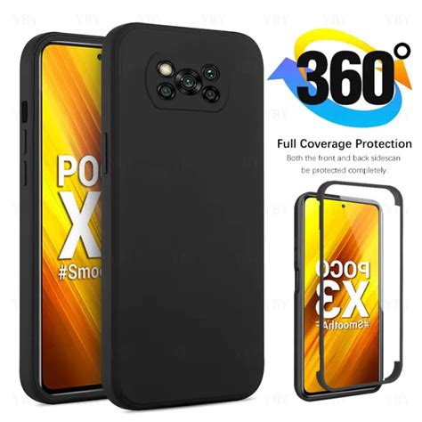 Liquid Silicone Casing For Xiaomi Poco X3 Pro NFC Phone Case 360 Full Camera Protection