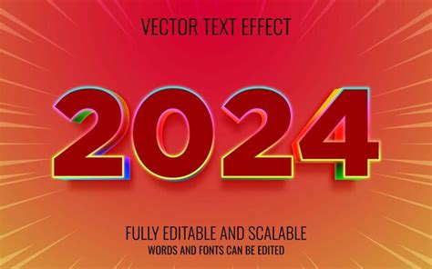 Premium Vector 2024 Text Effect 3d Style Editable Text Effect