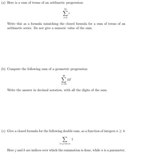 Solved A Here Is A Sum Of Terms Of An Arithmetic Chegg