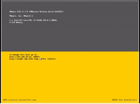 Vmware Esxi 67 Installation And Basic Configuration System Zone