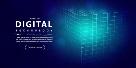 Digital Technology Futuristic Blue Green Background Internet Network Connection Abstract Cyber