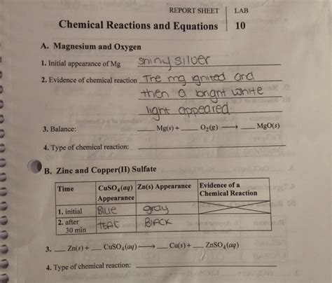 report sheet lab 10 chemical reactions and equations modern home designs