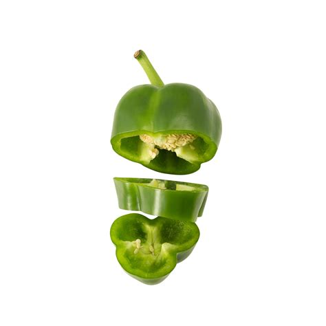 Falling Green Bell Pepper Slice Cutout Png File 24393280 Png