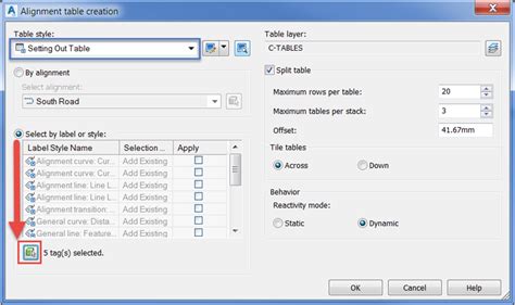 Creating A Setting Out Table In Civil 3d