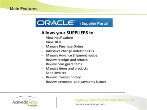 Product Analysis Oracle Isupplier Portal Oracle E Business Suite