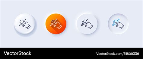 Touchscreen Gesture Line Icon Drag And Drop Arrow Vector Image