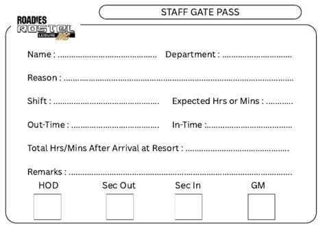 Staff Gate Pass Pdf