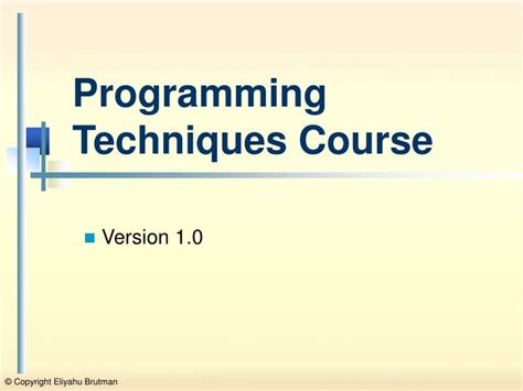 Ppt Programming Techniques Course Powerpoint Presentation Free