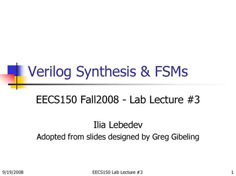 Verilog Synthesis And Fsms Ppt Download