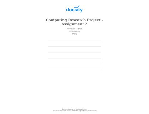 Docsity Computing Research Project Assignment 2 Computing Research