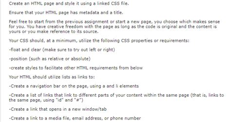 Solved Create An Html Page And Style It Using A Linked Css