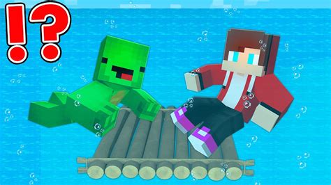 JJ And Mikey Survive On UNDERWATER RAFT In Minecraft Maizen YouTube