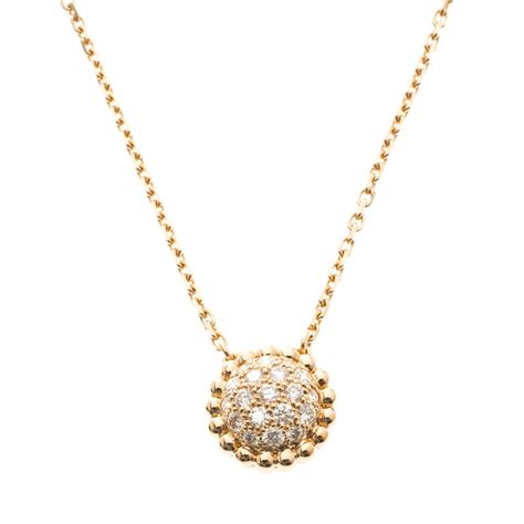 Van Cleef And Arpels Perlee Diamants Diamond 18k Rose Gold Pendant