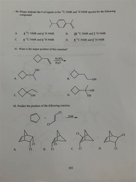 Solved 40 Please Indicate The Of Signals In The C NMR And Chegg Com