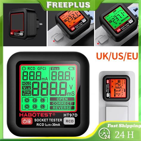 Digital Socket Tester Large Display Rcd Gfci Voltage Detector Leakage