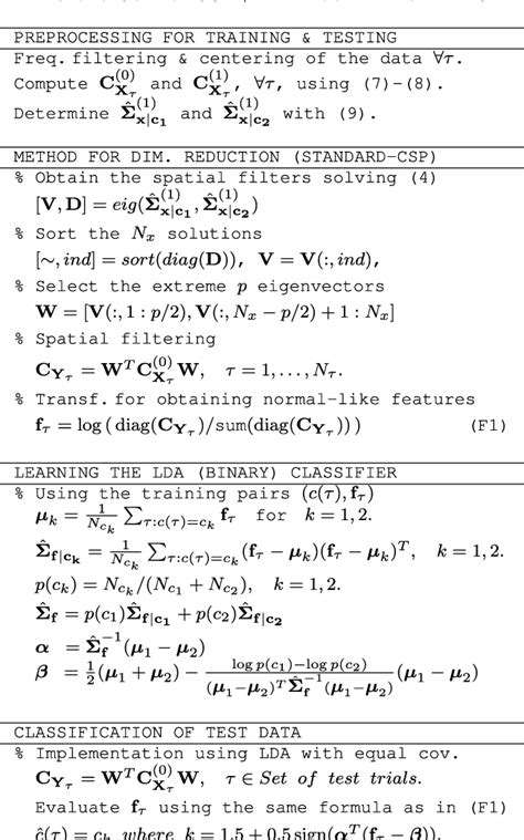 Table I From Eeg Signal Processing In Mi Bci Applications With Improved Covariance Matrix
