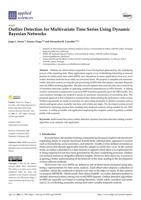 Pdf Outlier Detection For Multivariate Time Series Using Dynamic Bayesian Networks