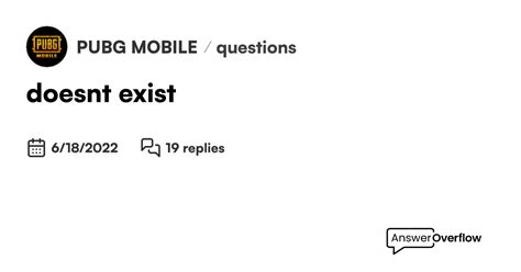 Doesnt Exist Pubg Mobile