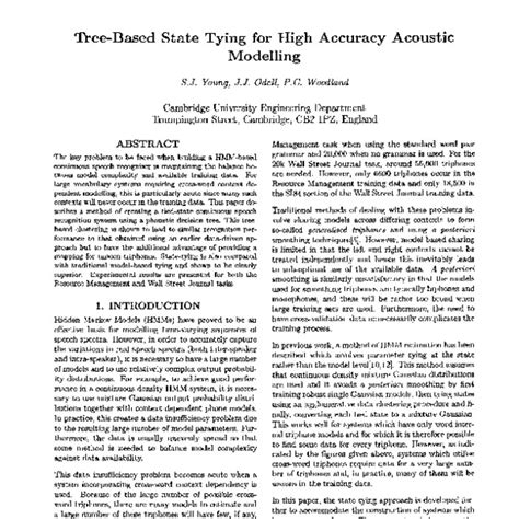 Tree Based State Tying For High Accuracy Modelling Acl Anthology