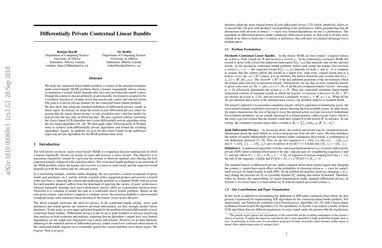 Differentially Private Contextual Linear Bandits Papers With Code
