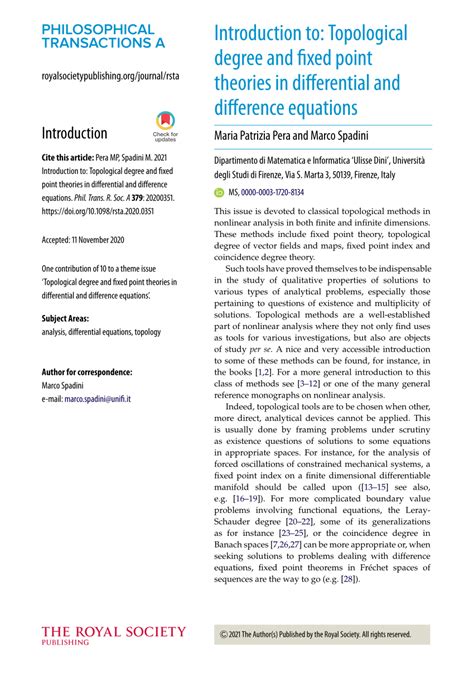 PDF Introduction To Topological Degree And Fixed Point Theories In Differential And