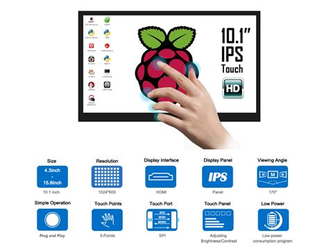 Inch X HDMI Interface Raspberry Pi Capacitive Touch Screen TFT LCD Display VIEWE