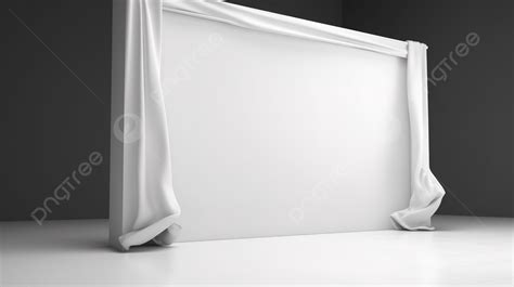 텍스트 공간이 있는 빈 패브릭 프리젠테이션 배너 3d 렌더링은 흰색 패널의 실크 오프닝을 나타냅니다 제막 피륙 천 배경 일러스트 및 사진 무료 다운로드 Pngtree