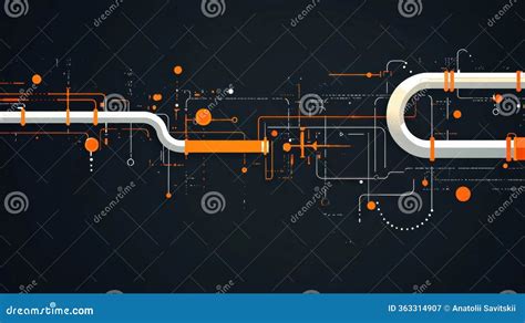 Gas Pipeline Flow Infographic Illustrating Minimalist Design And Schematic Representation Of