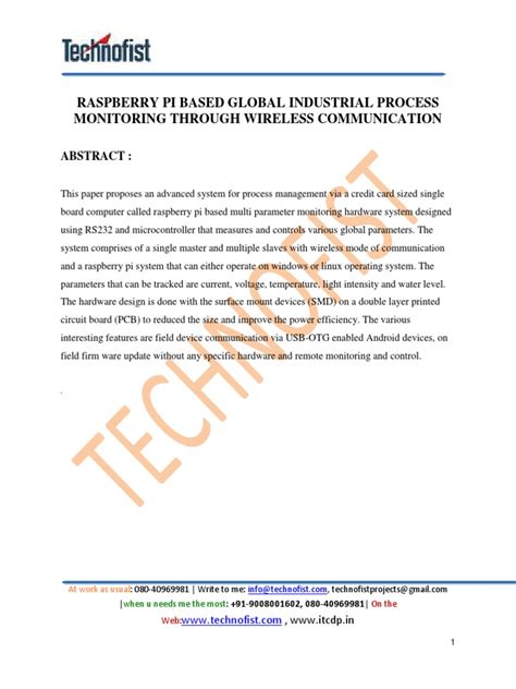 Raspberry Pi Based Global Industrial Process Monitoring Through
