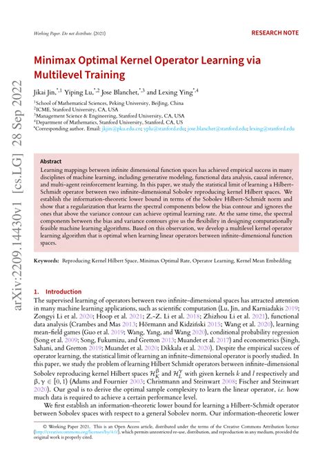 Pdf Minimax Optimal Kernel Operator Learning Via Multilevel Training