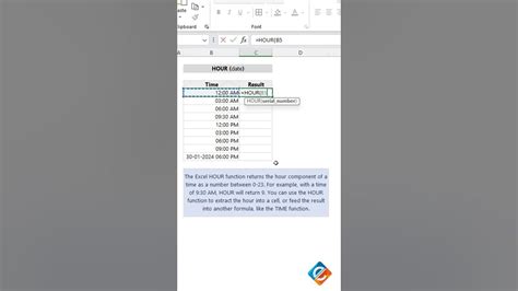 Excel Time Mastery Navigate Hours With The Hour Function ⏰📊