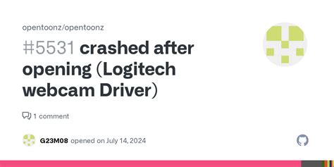 Crashed After Opening Logitech Webcam Driver · Issue 5531 · Opentoonzopentoonz · Github