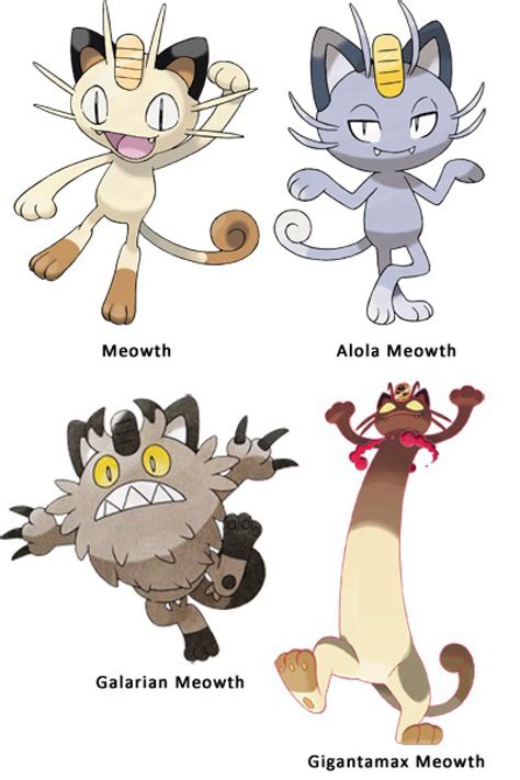 Pokemon Meowth Evolution Chart