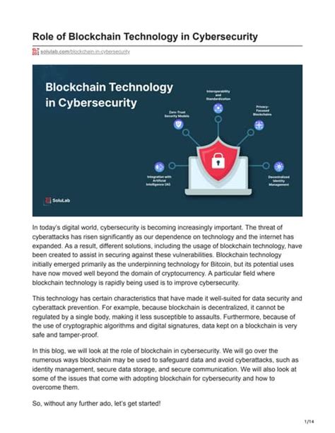 Blockchain In Cyber Security Pptx Information And Network Security Computing