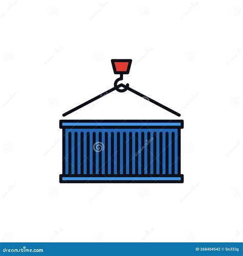 Blue Shipping Container Vector Delivery Concept Modern Icon Or Sign Stock Illustration