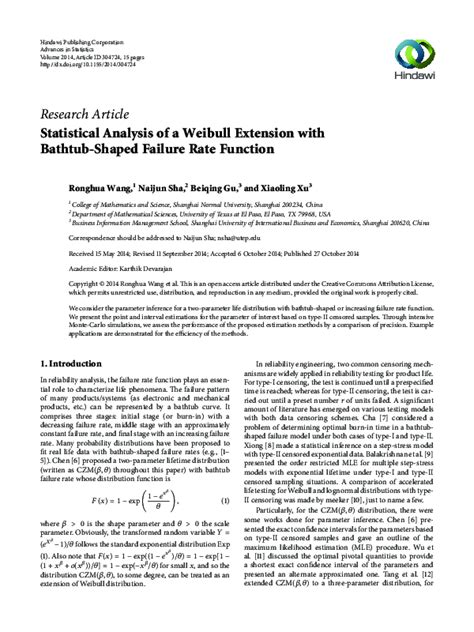 Pdf Statistical Analysis Of A Weibull Extension With Bathtub Shaped