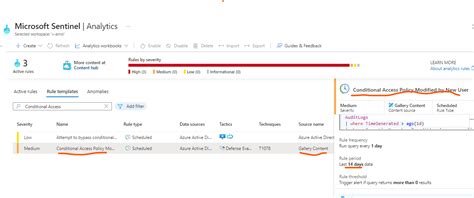 Sentinel Analytics Rule Conditional Access Policy Modified By New User