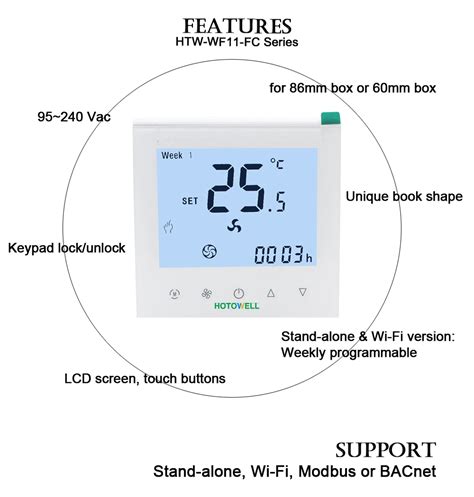 Modbus Thermostat Non Programmable Thermostat Group Control Hotel Hvac Thermostat
