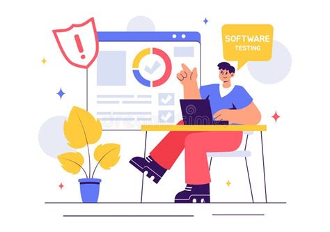 software testing vector illustration featuring application engineering