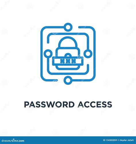 Password Access Icon Authentication And Cybersecurity Line Conc Stock