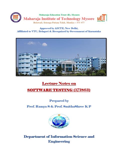 17is63 Software Testing Pdf Software Testing Engineering