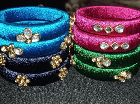 Silk Thread Bangles At Rs 150 Set सिल्क थ्रेड की चूड़ियाँ In Serilingampalle Id 25427414933