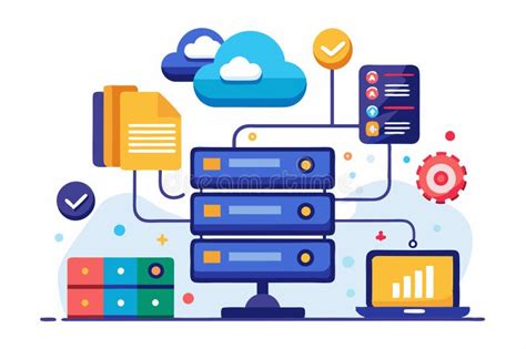 The Visual Depicts A Simplified Data Storage System Featuring Servers
