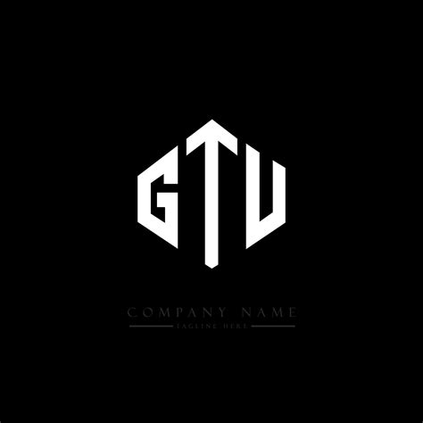 GTU Letter Logo Design With Polygon Shape GTU Polygon And Cube Shape Logo Design GTU Hexagon