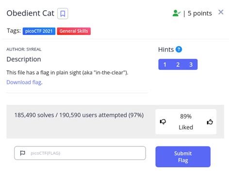 Raider Security Blog Picoctf Obedient Cat Walk Through
