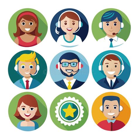 Vector Of Round Avatar Profile Of Men And Women Customer Support Concept Ai Image Generated