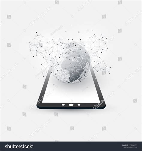 Digital Network Connections Mobile Technology Background Stock Vector Royalty Free 1159945195
