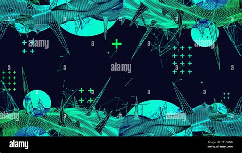 Wireframe Science Background With Plexus Effect Futuristic Vector Illustration Stock Vector