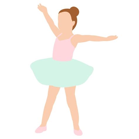 Premium Vector Dancing Ballerina Girl In Flat Style