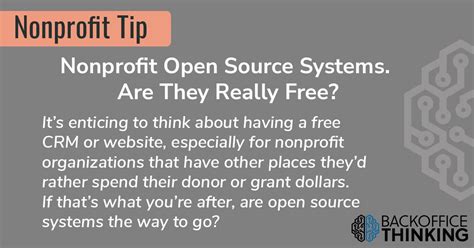 Nonprofit Open Source Systems Backoffice Thinking